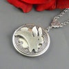 Custom Engrave Photo Necklace Victorian Sapphire Locket Antique Silver ...