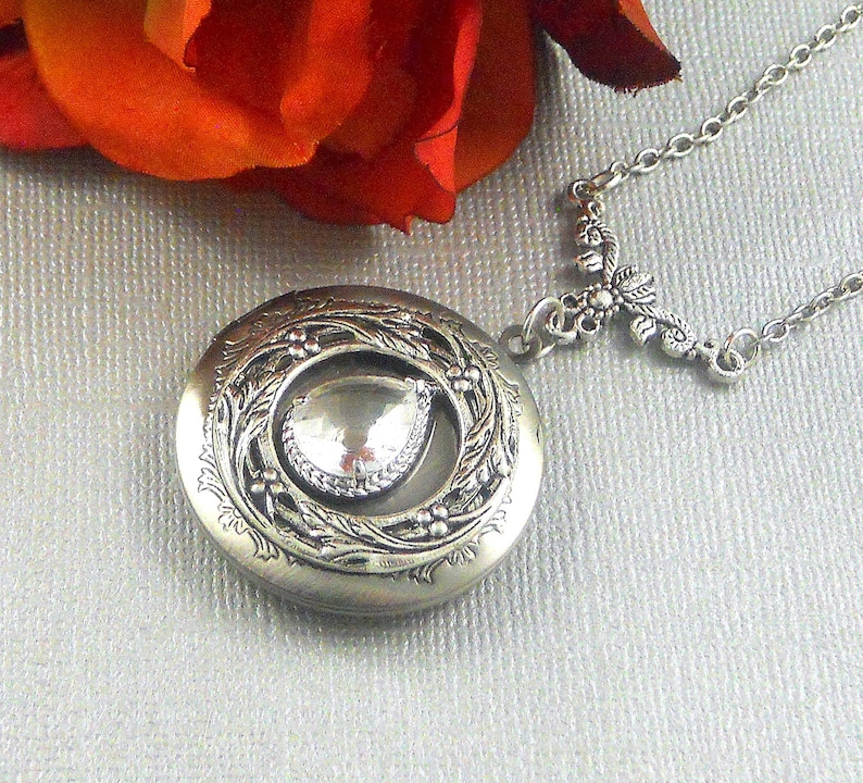 Victorian Clear Crystal Locket Antique Silver Locket | Etsy