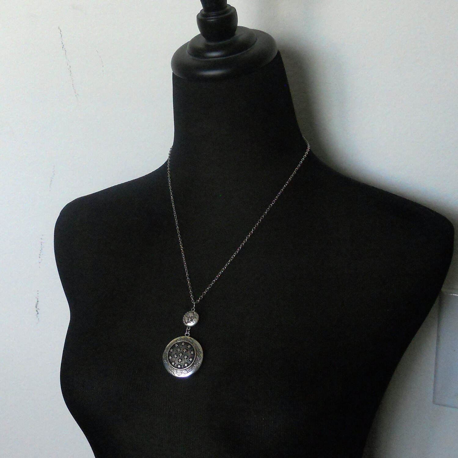 Stellar Star Locketsilver Locket Moongoddessstar Sun - Etsy