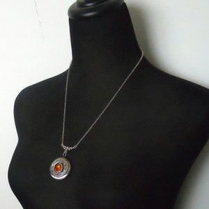 Victorian Red Locket Antique Silver Locket Rhinestone Vintage ...