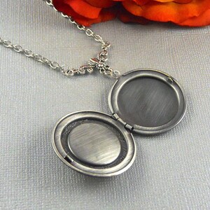 Custom Engrave Photo Necklace Victorian Sapphire Locket Antique Silver ...
