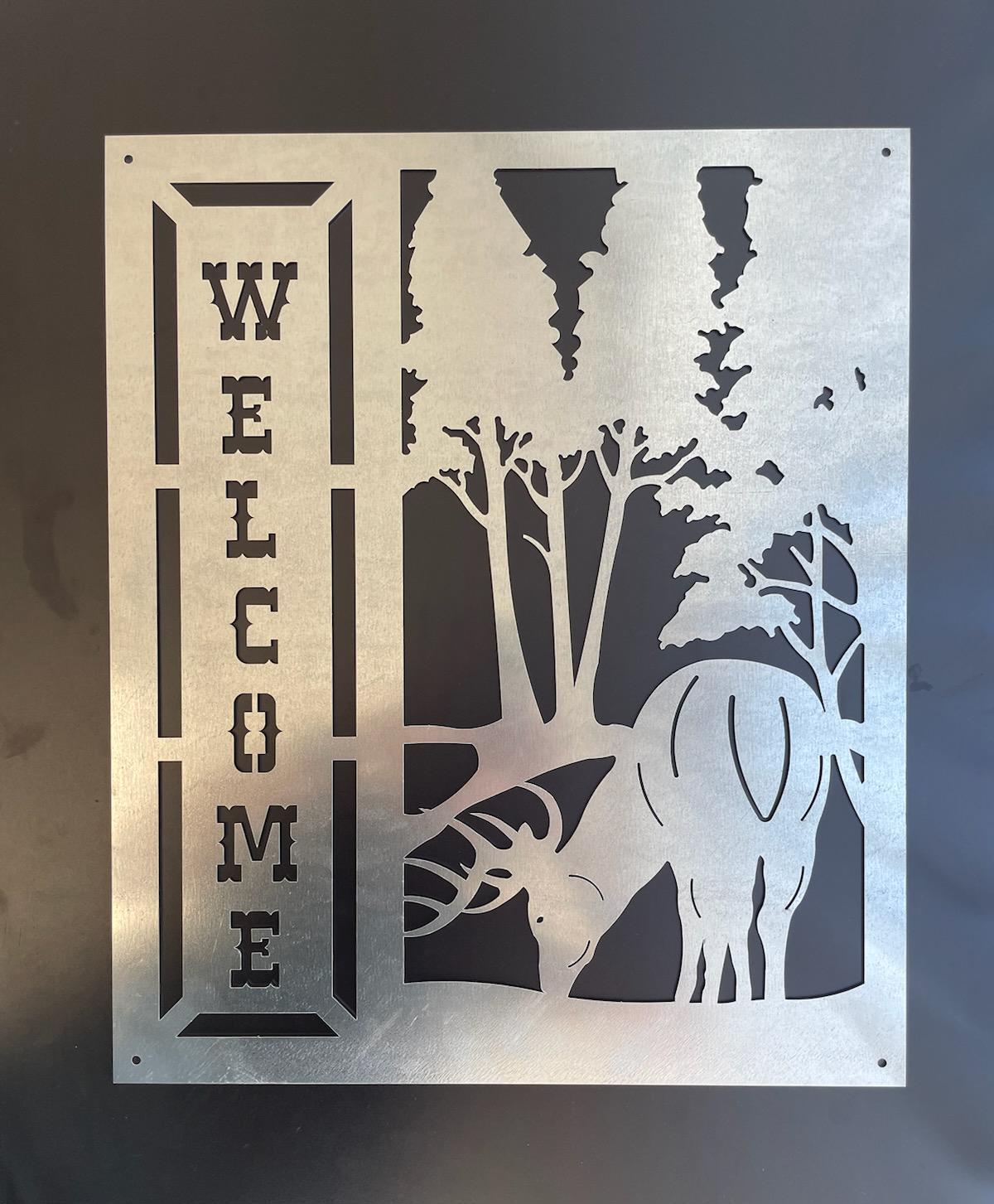 Deer Forest Welcome Sign/metal Sign/housewarming Gift/house Decor ...