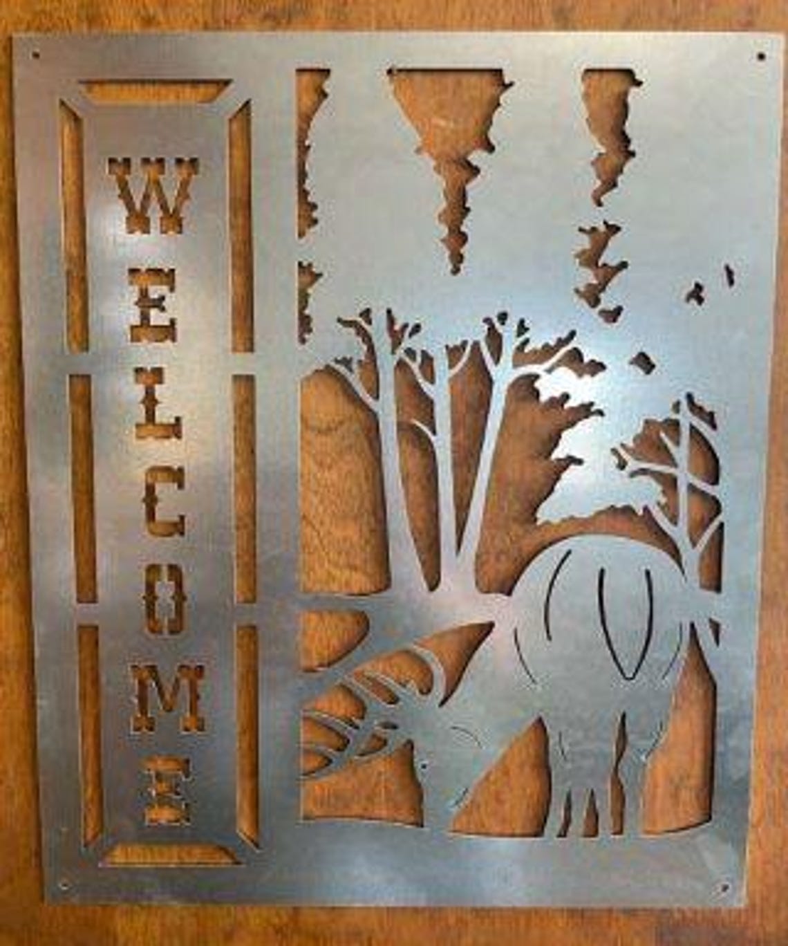 Deer Forest Welcome Sign/metal Sign/housewarming Gift/house Decor ...