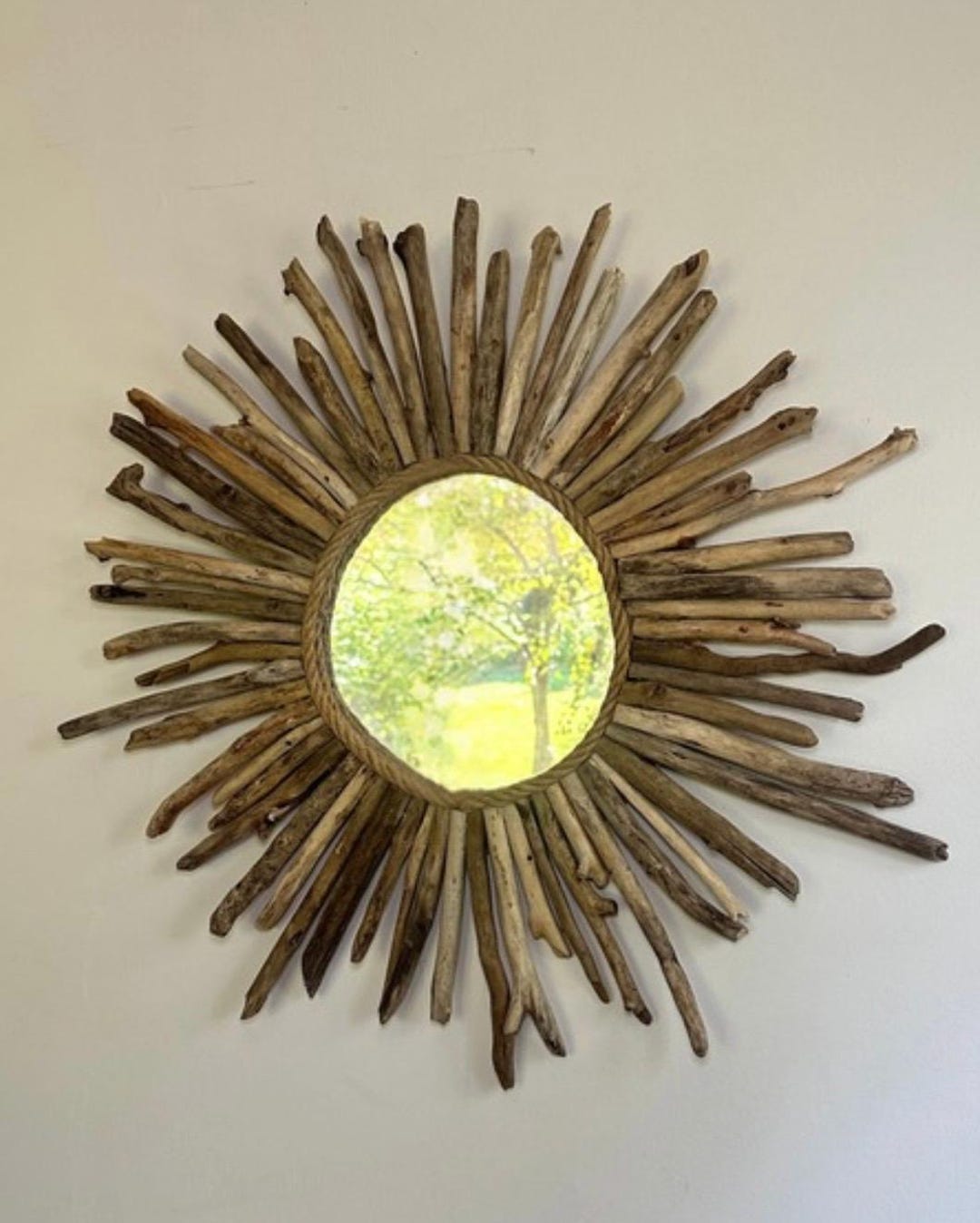 Driftwood Mirror Rustic Coastal Wall Decor, Rustic Beach-inspired Frame ...