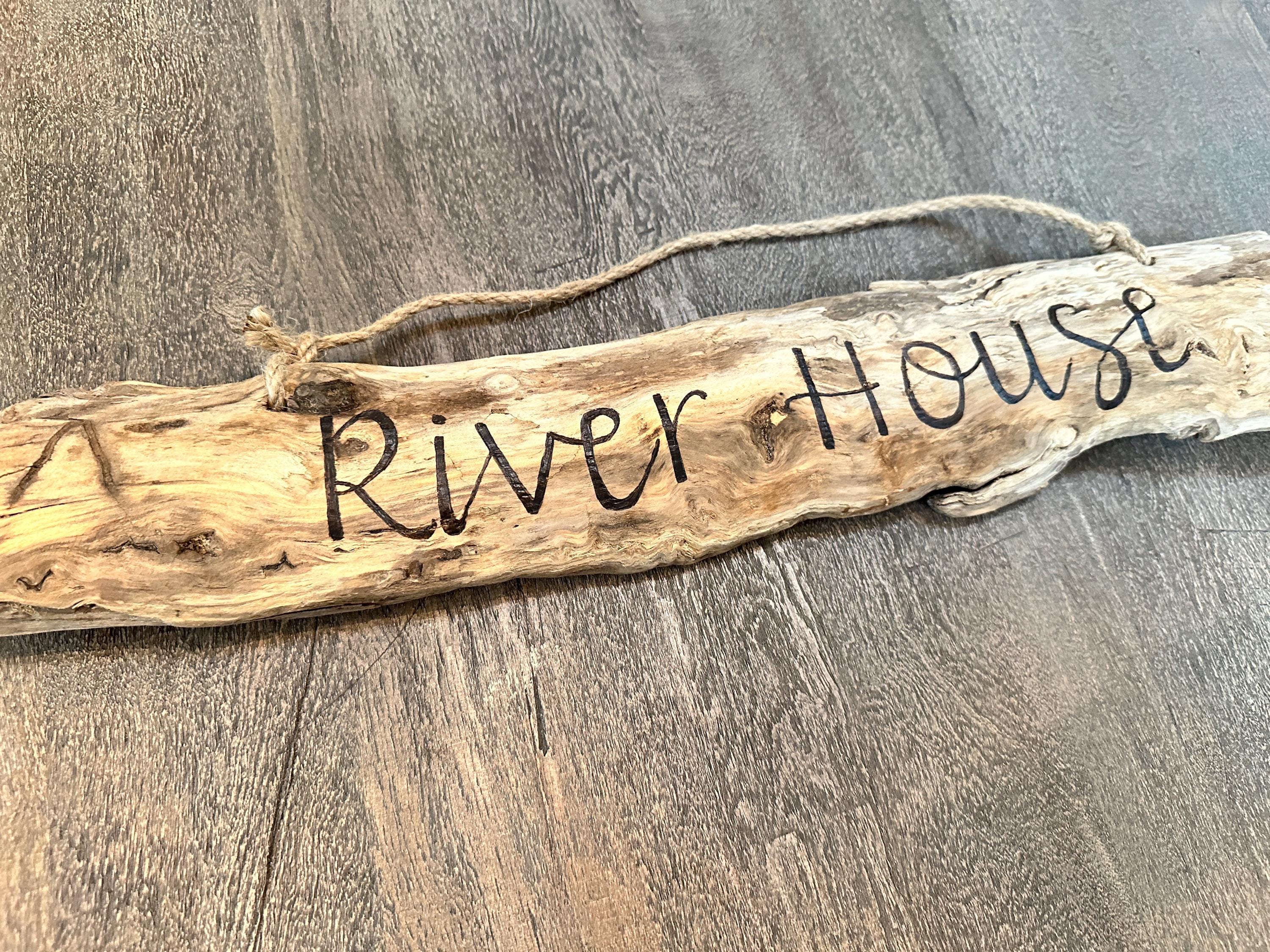 Rustic Driftwood Sign Custom River Cottage Burned Wood Decor for Wall ...
