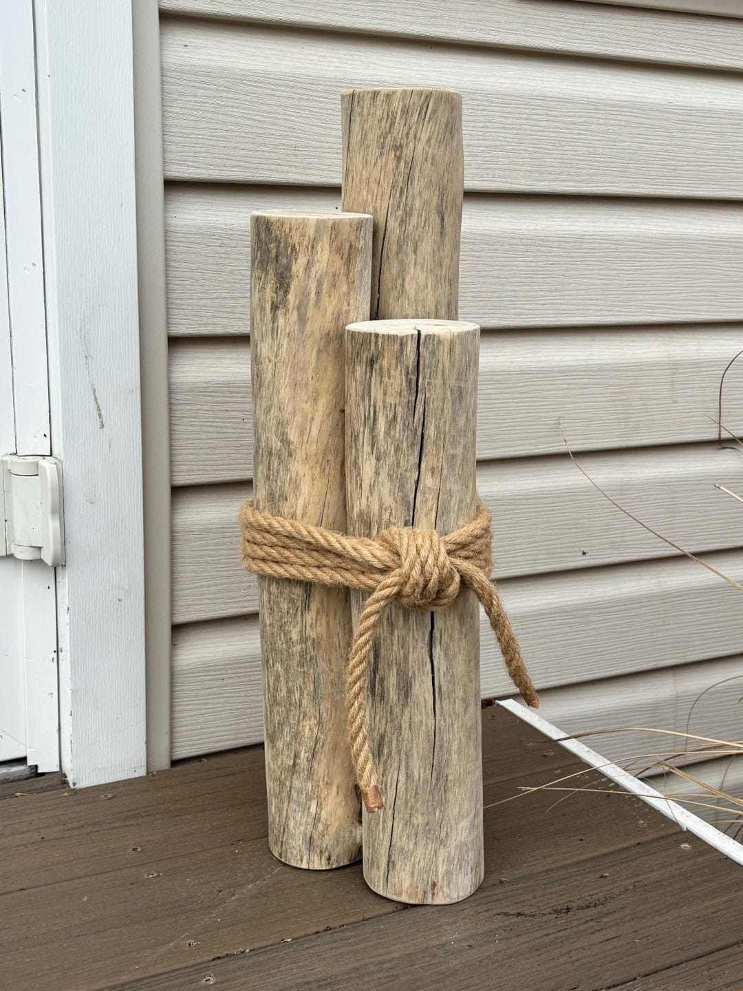 Large Driftwood Dock Piling Decor | Coastal Nautical Accent, 24 In - Etsy