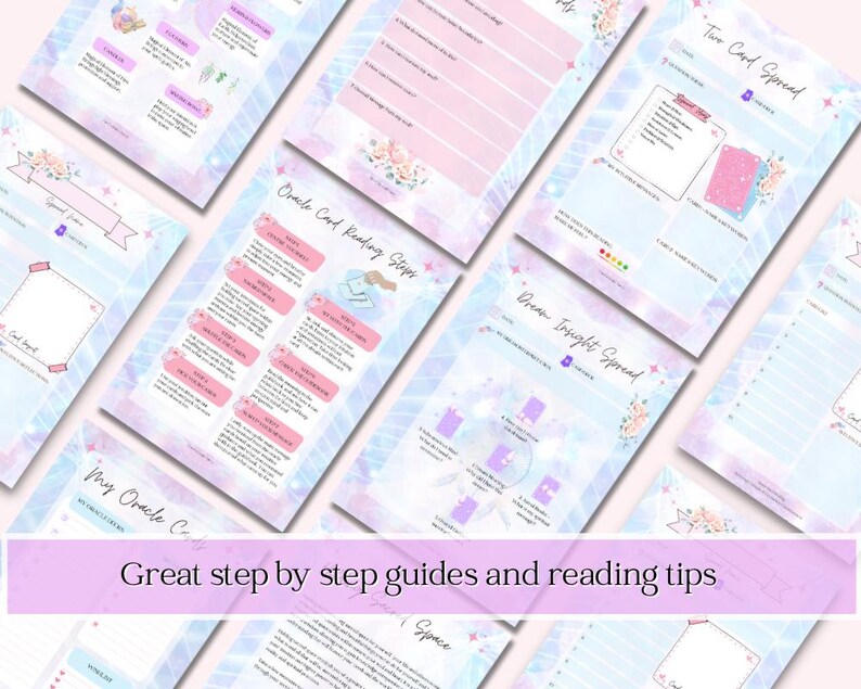 Digital Oracle Card Journal & Spread Templates | Chakra Healing, Dream ...