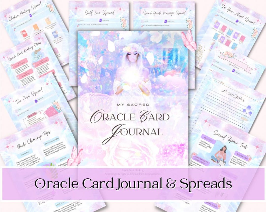 Digital Oracle Card Journal & Spread Templates | Chakra Healing, Dream ...