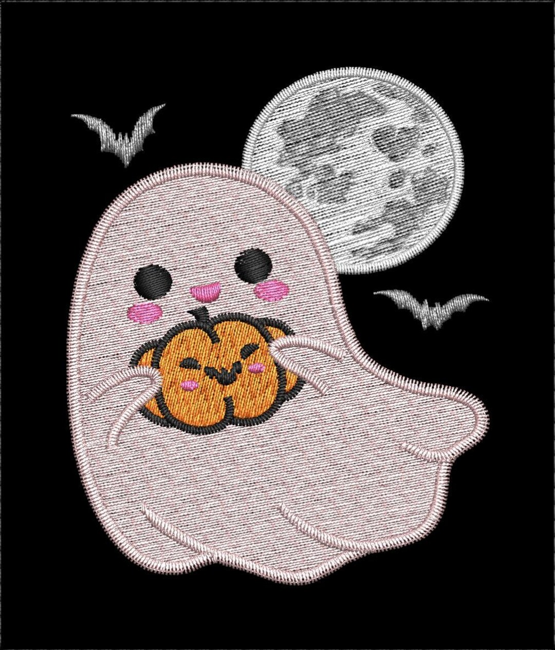 Lovely Ghost & Pumpkin Cuddle – Halloween Digital Embroidery Design - Etsy