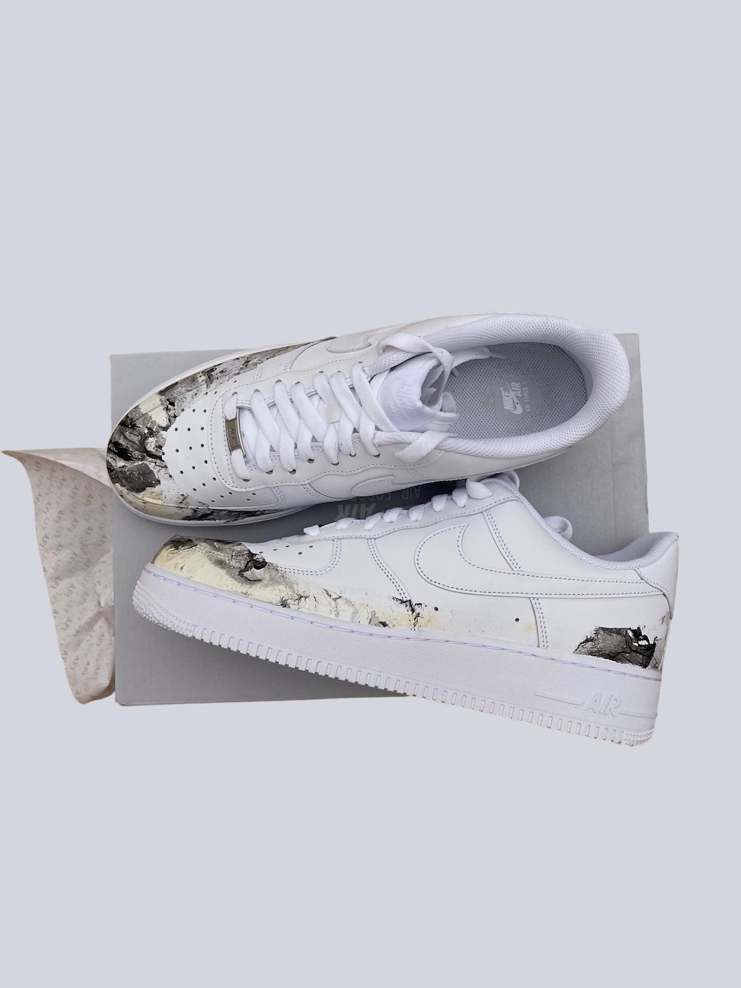 Custom Bespoke Black and White Hydro Dipped Nike Air Force 1 - Etsy