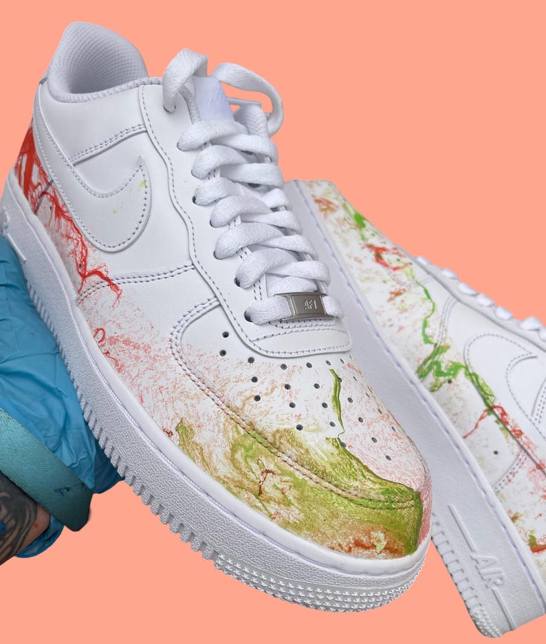 Custom Bespoke Orange and Green Hydro Dipped Nike Air Force 1 - Etsy