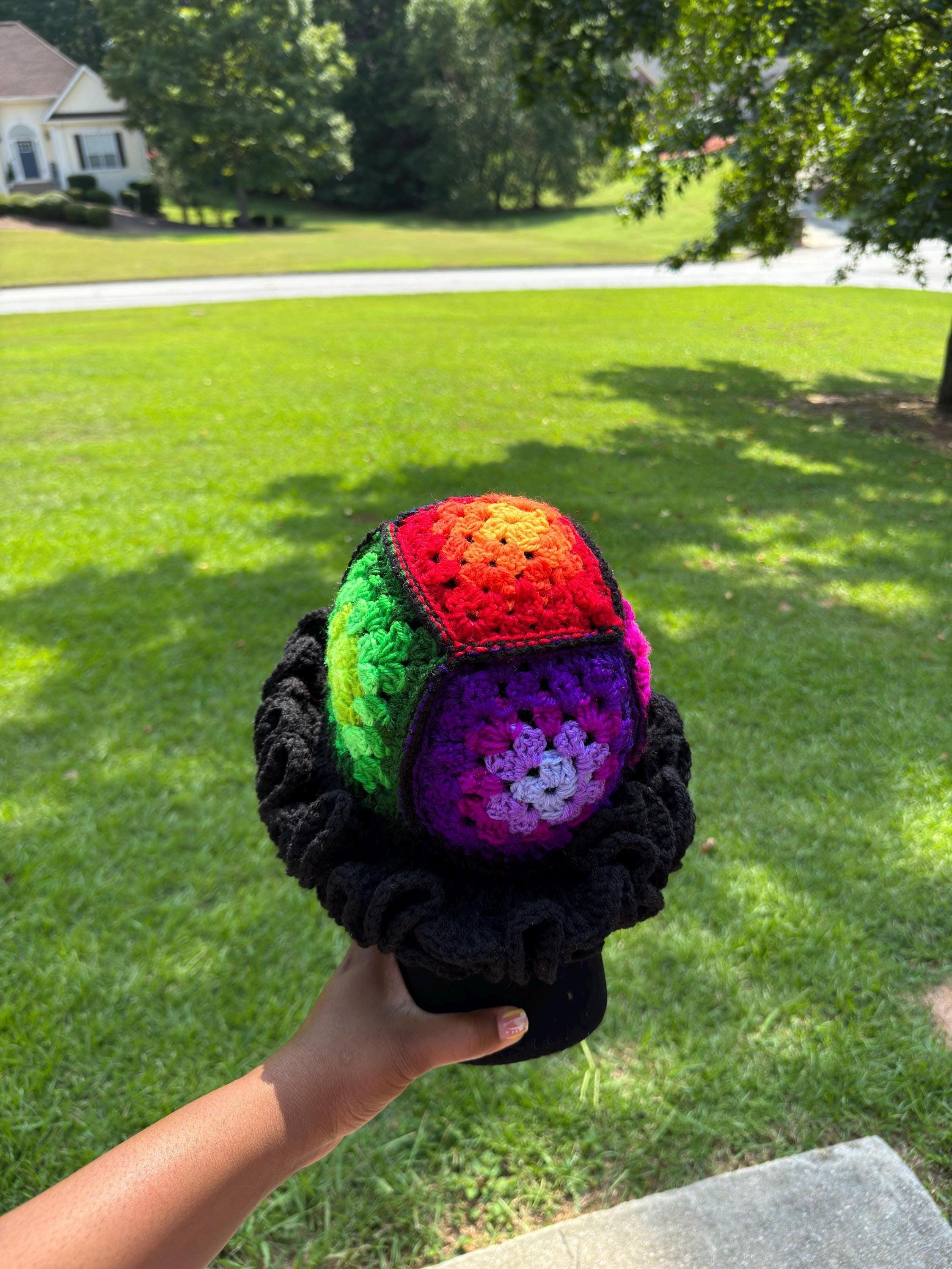 Custom Granny Square Ruffle Hat - Etsy