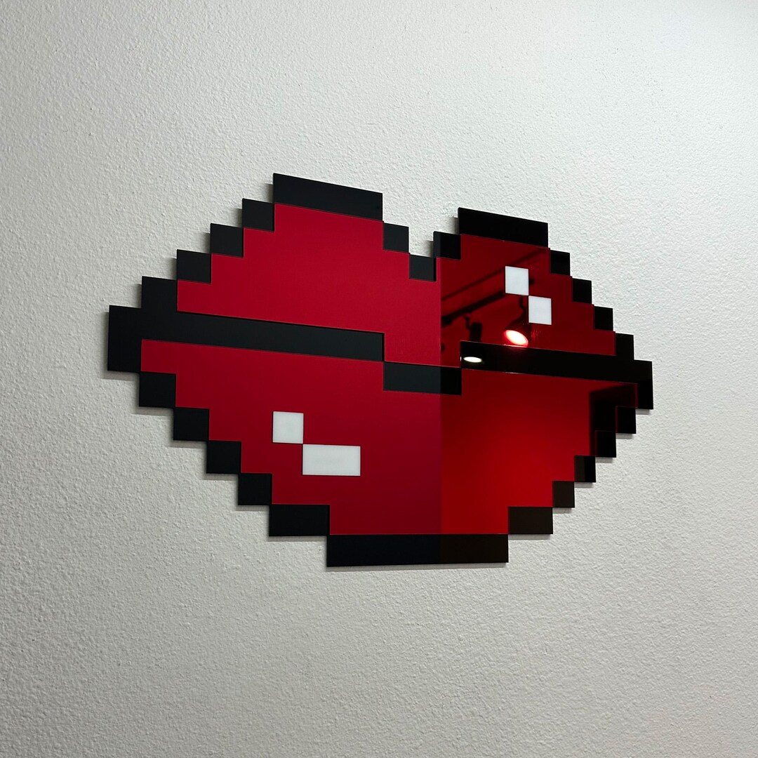 Pixel Lips Mirror Acrylic Silhouette Laser Cut Out Wall Art Acrylic Art ...