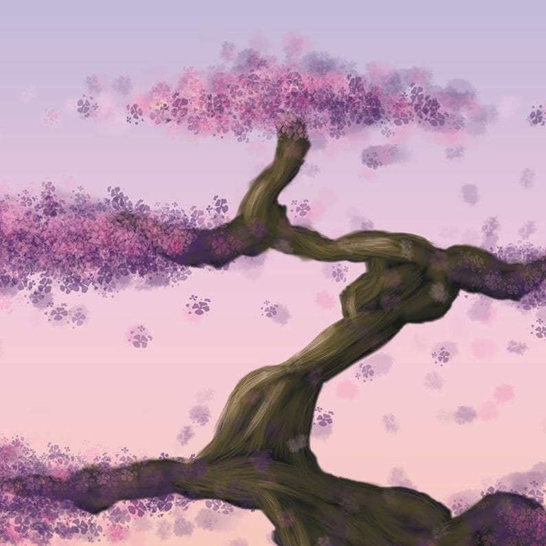 Bonsai at Sunset Exclusive Digital Illustration - Etsy