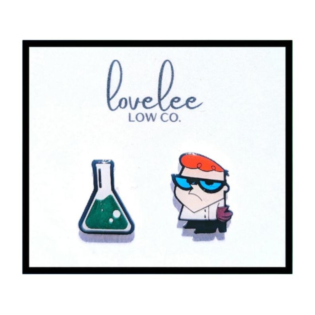 Dexter's Laboratory Stud Earrings 90s Cartoon Hypoallergenic for ...