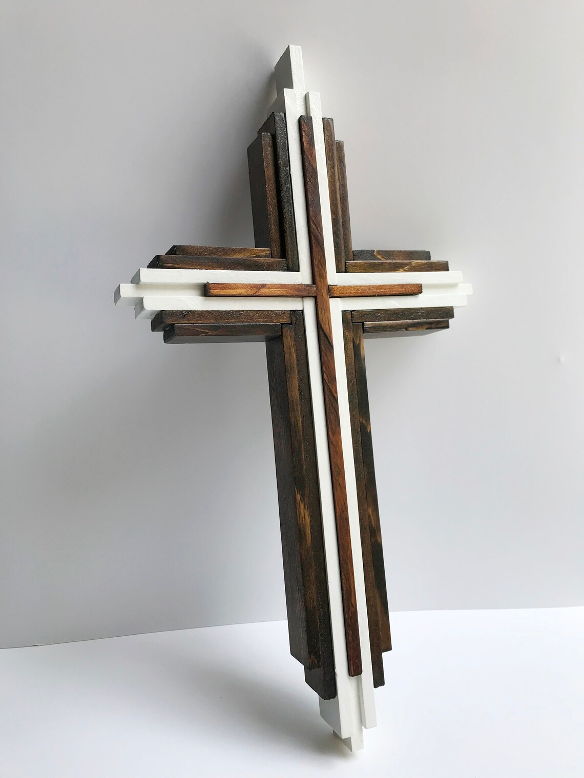 Cross Crucifix Handmade Wood Cross Wooden Crucifix Stained | Etsy