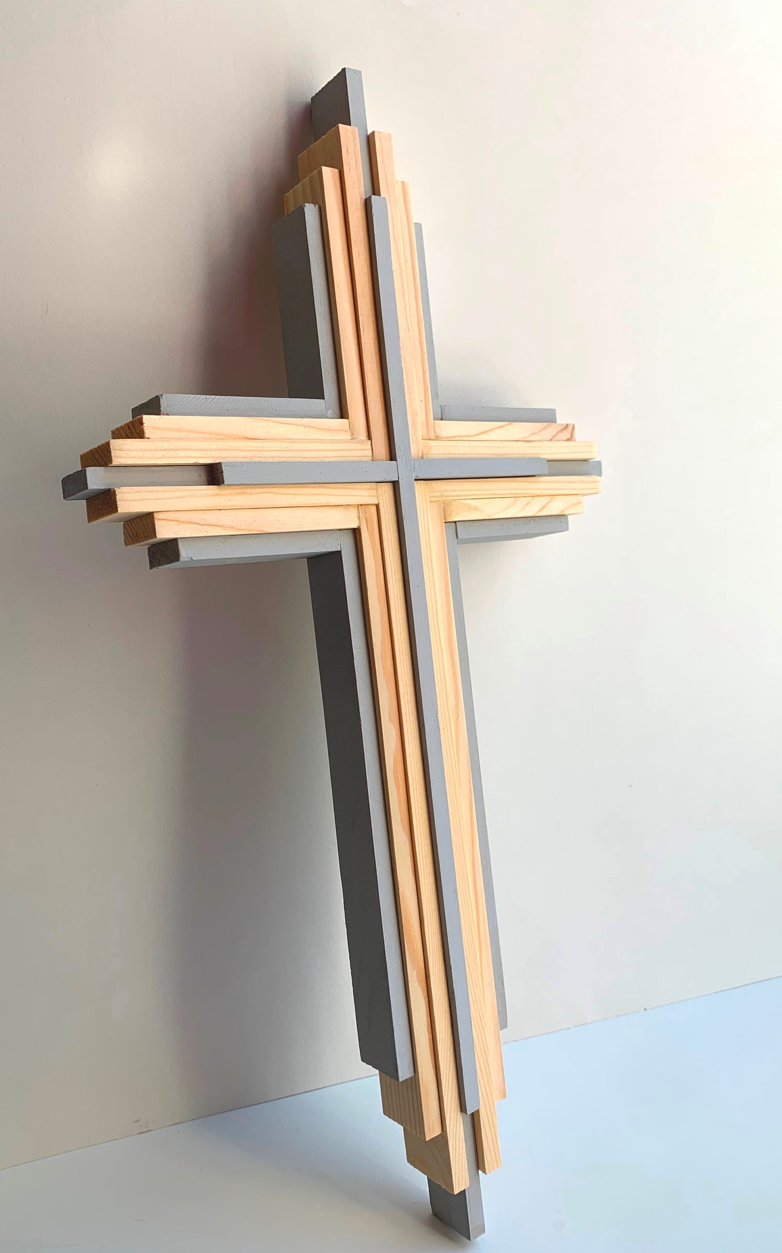 Cross Crucifix Handmade Wood Cross Wooden Crucifix Stained Layered ...