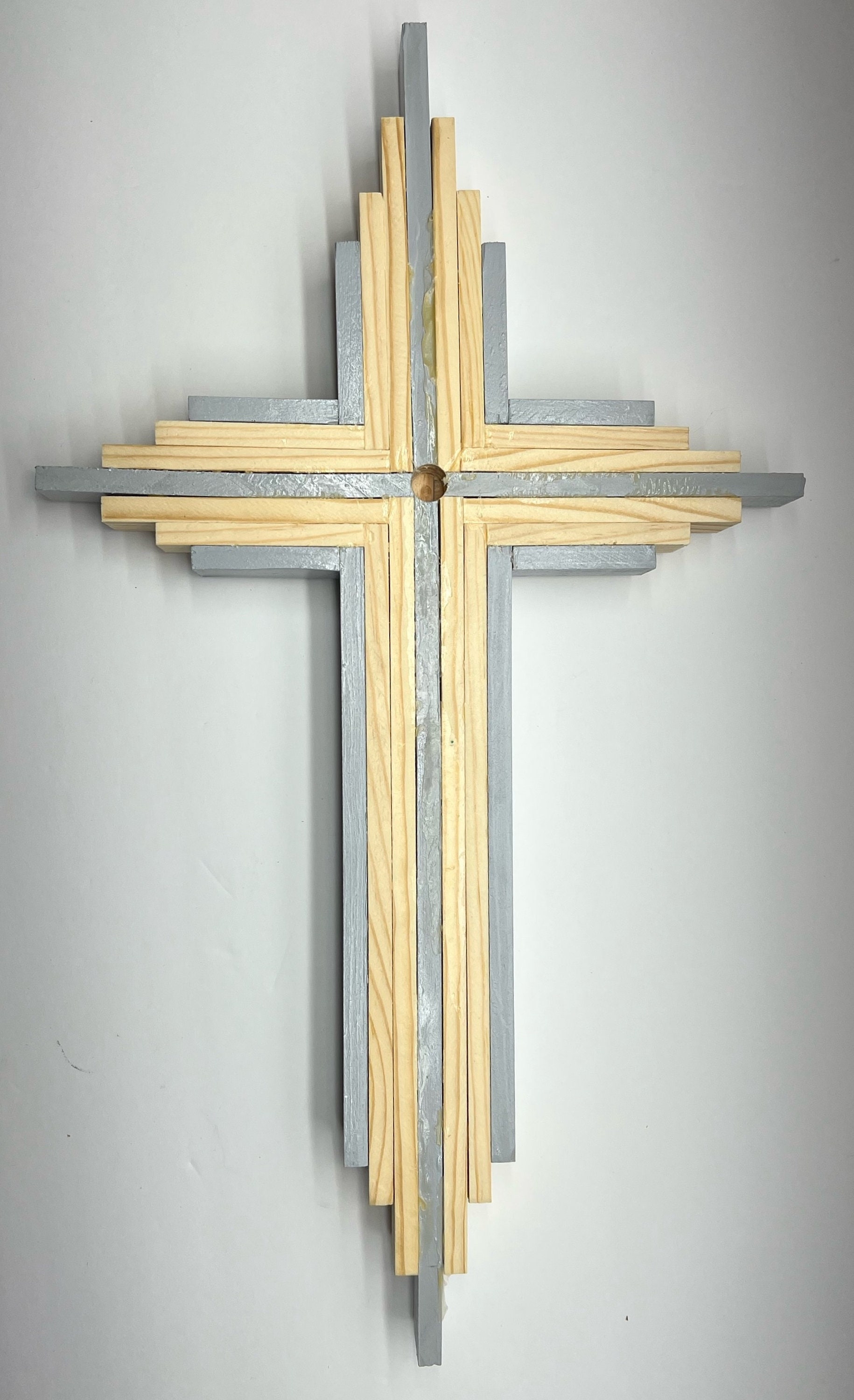 Cross Crucifix Handmade Wood Cross Wooden Crucifix Stained Layered ...