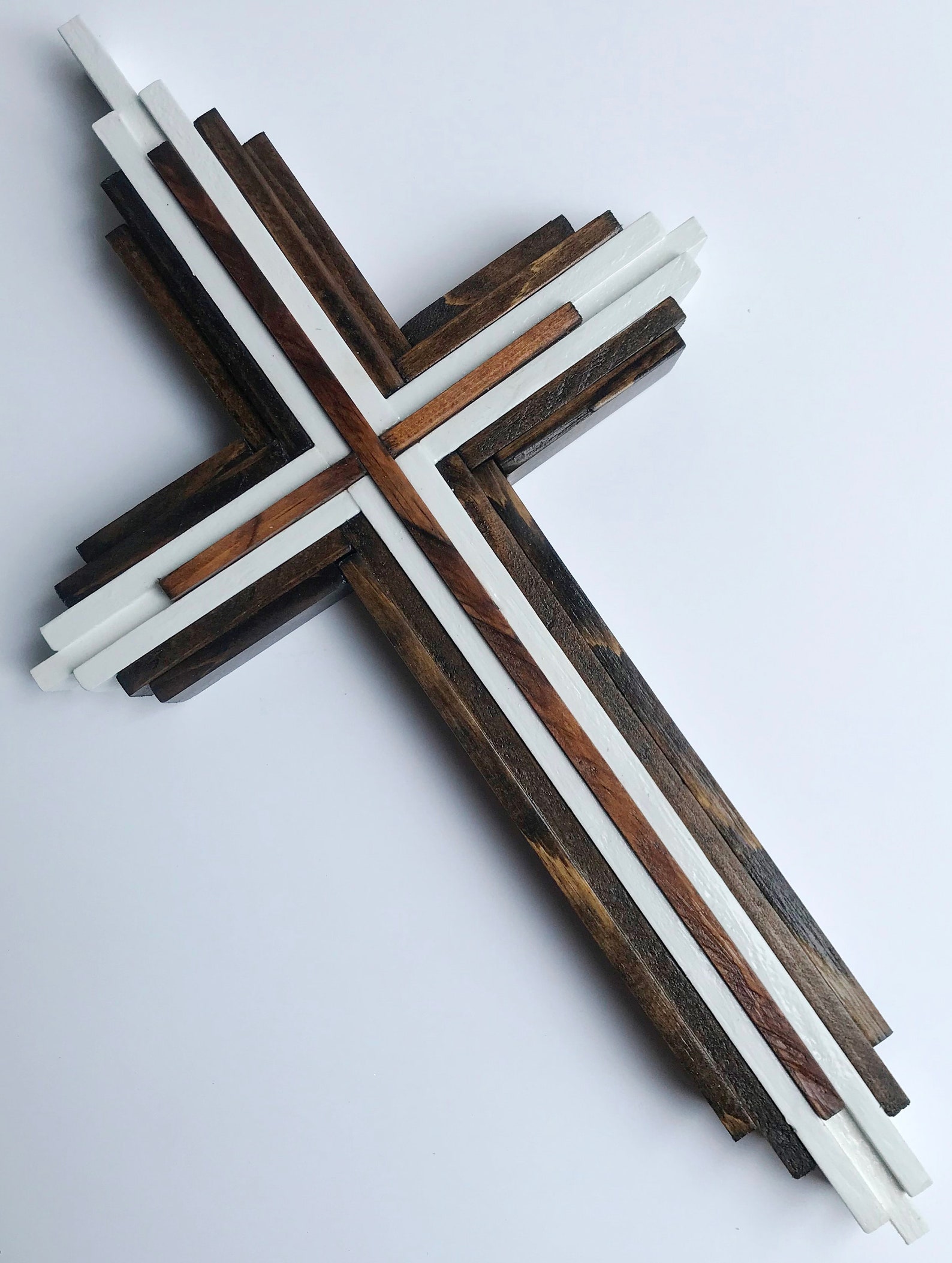 Cross Crucifix Handmade Wood Cross Wooden Crucifix Stained Layered ...