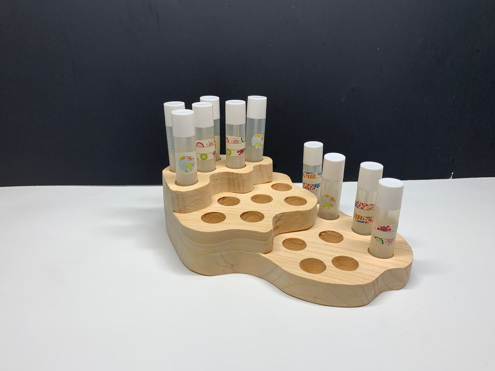 Lip Balm Tube Holder Waterfall Effect Lip Balm Display Wooden - Etsy