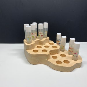 Lip Balm Tube Holder Waterfall Effect Lip Balm Display Wooden Multi Level Lip Balm Display ...