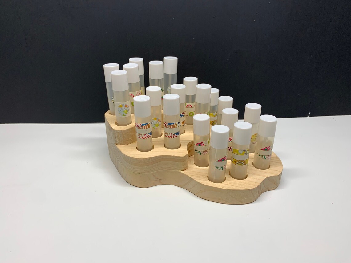 Lip Balm Tube Holder Waterfall Effect Lip Balm Display Wooden | Etsy