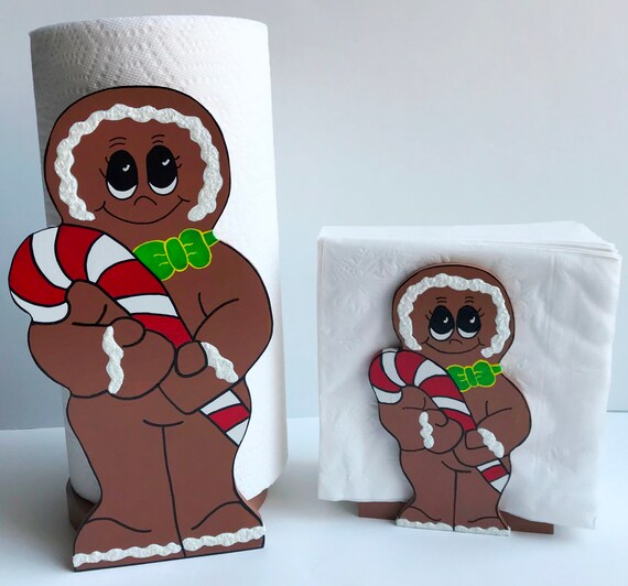 Gingerbread Man Paper Towel Holder and Napkin Holder | Etsy