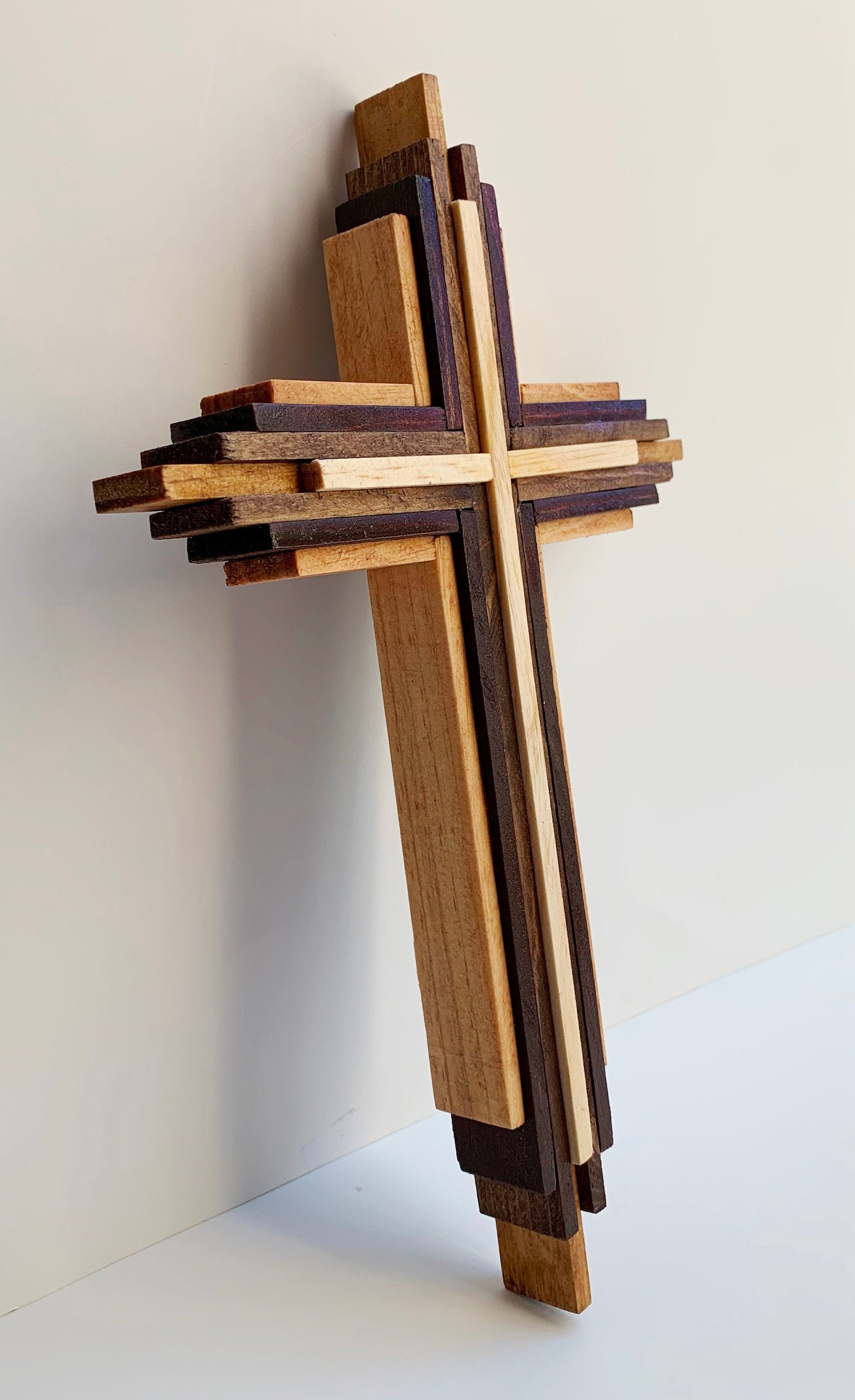 Cross Wooden Crucifix Wood Cross Stained Wooden Cross Crucifix - Etsy