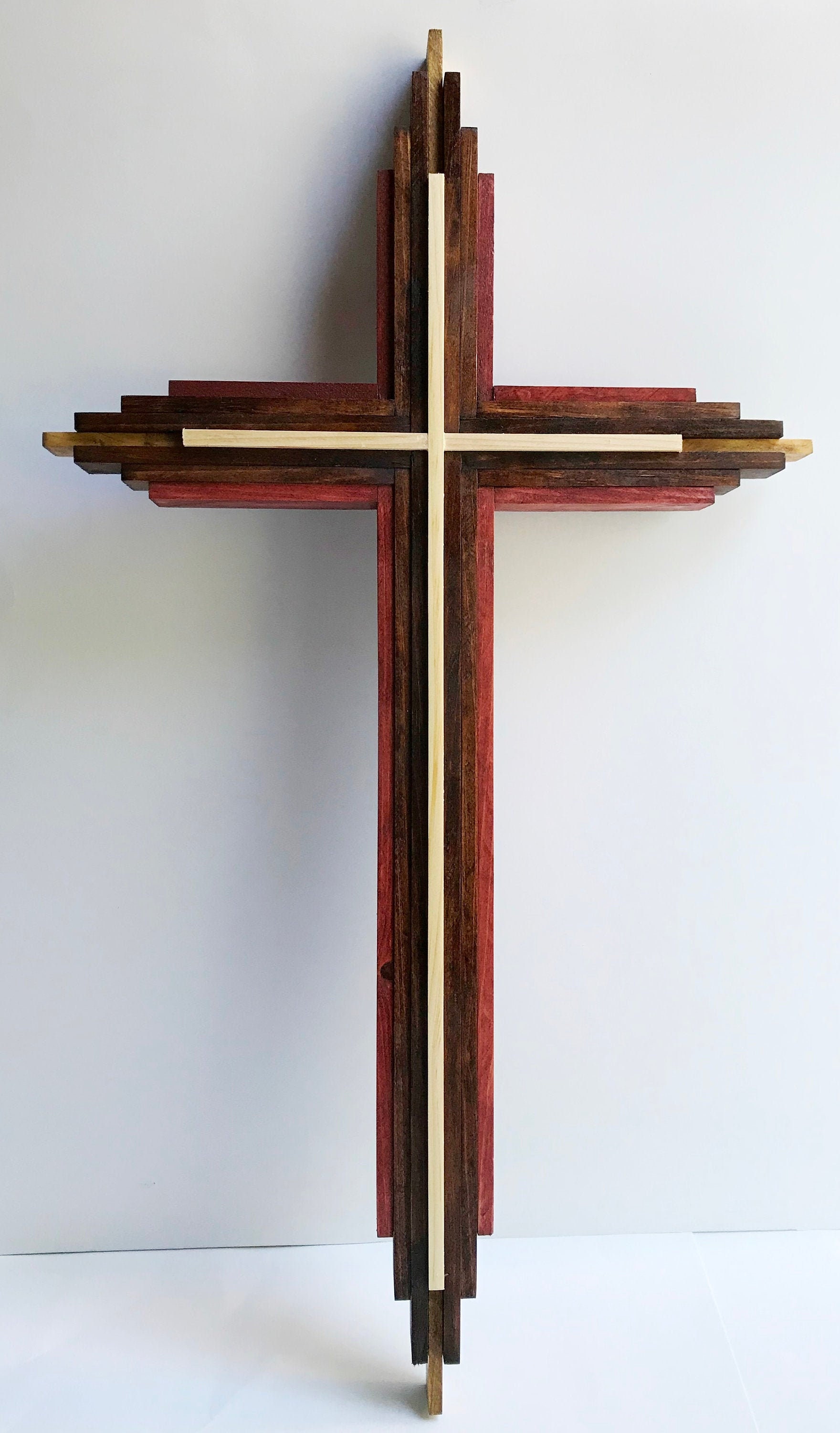 Cross Wooden Cross Wood Cross Crucifix Wood Crucifixes Stained - Etsy ...