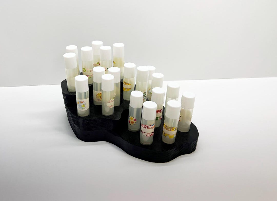 Lip Balm Tube Holder Waterfall Effect Lip Balm Display Wooden Multi Level Lip Balm Display ...