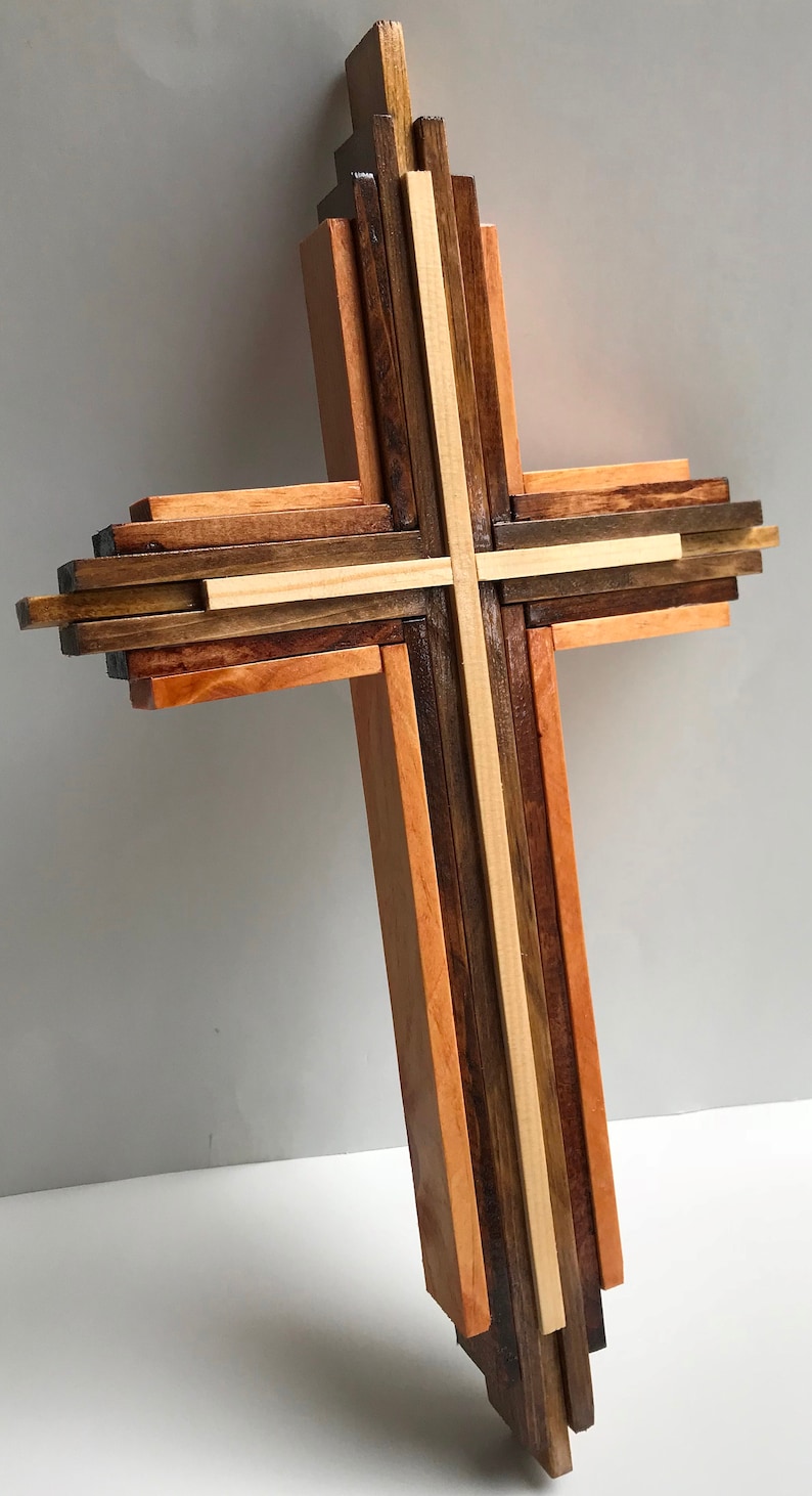 Cross Wooden Crucifix Wood Cross Stained Wooden Cross Crucifix - Etsy
