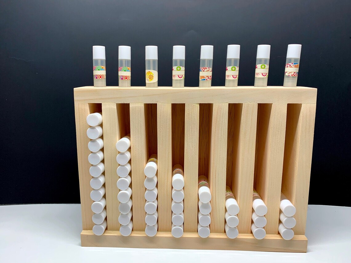 Lip Balm Tube Display Tower Wooden Lip Balm Tube Holder 8 Slot | Etsy