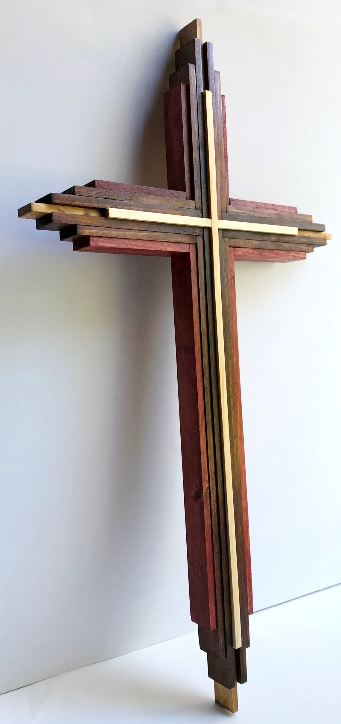 Cross Wooden Cross Wood Cross Crucifix Wood Crucifixes Stained - Etsy ...