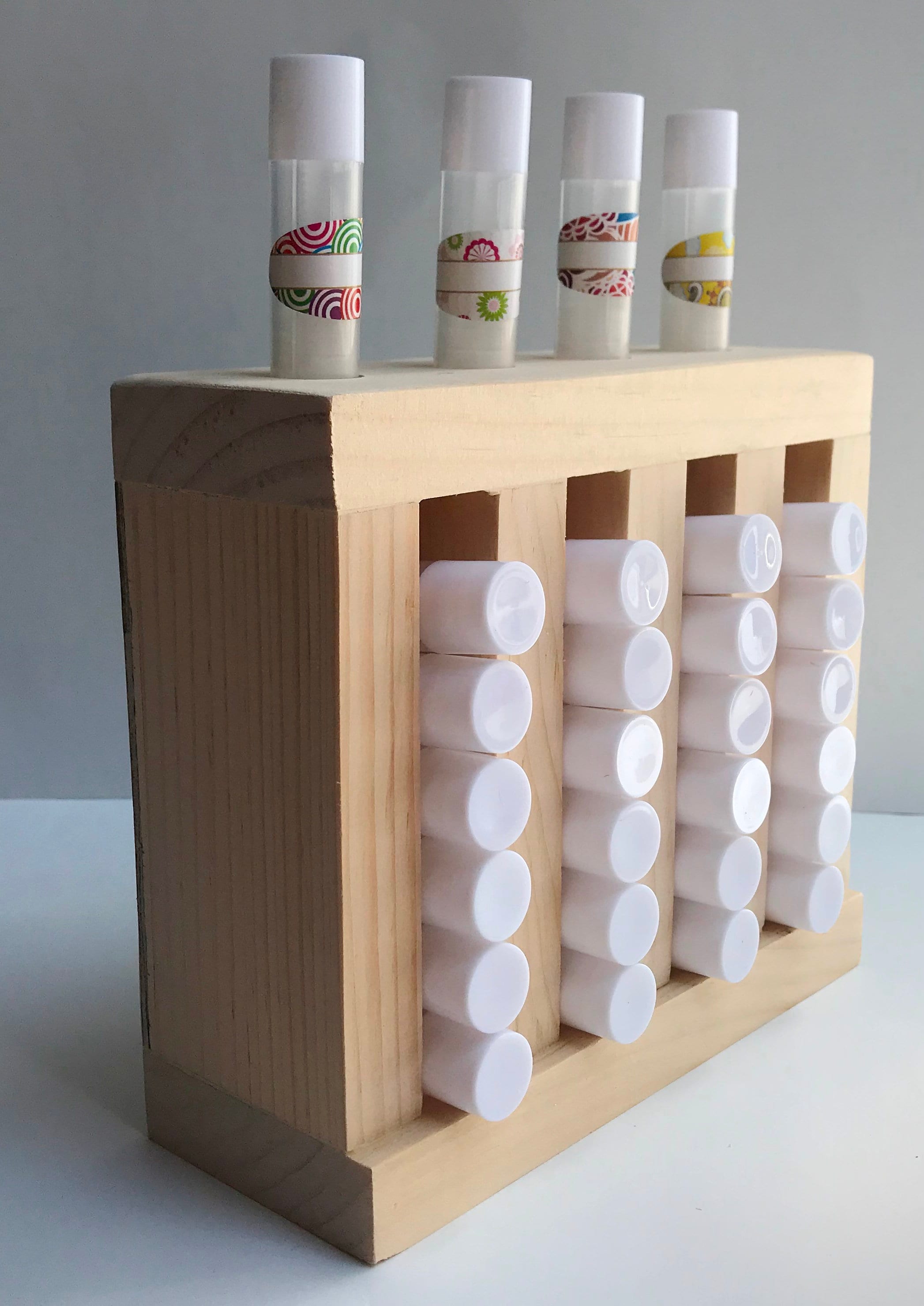 Lip Balm Tube Display 4 Slots Wooden Lip Balm Tube Tower - Etsy