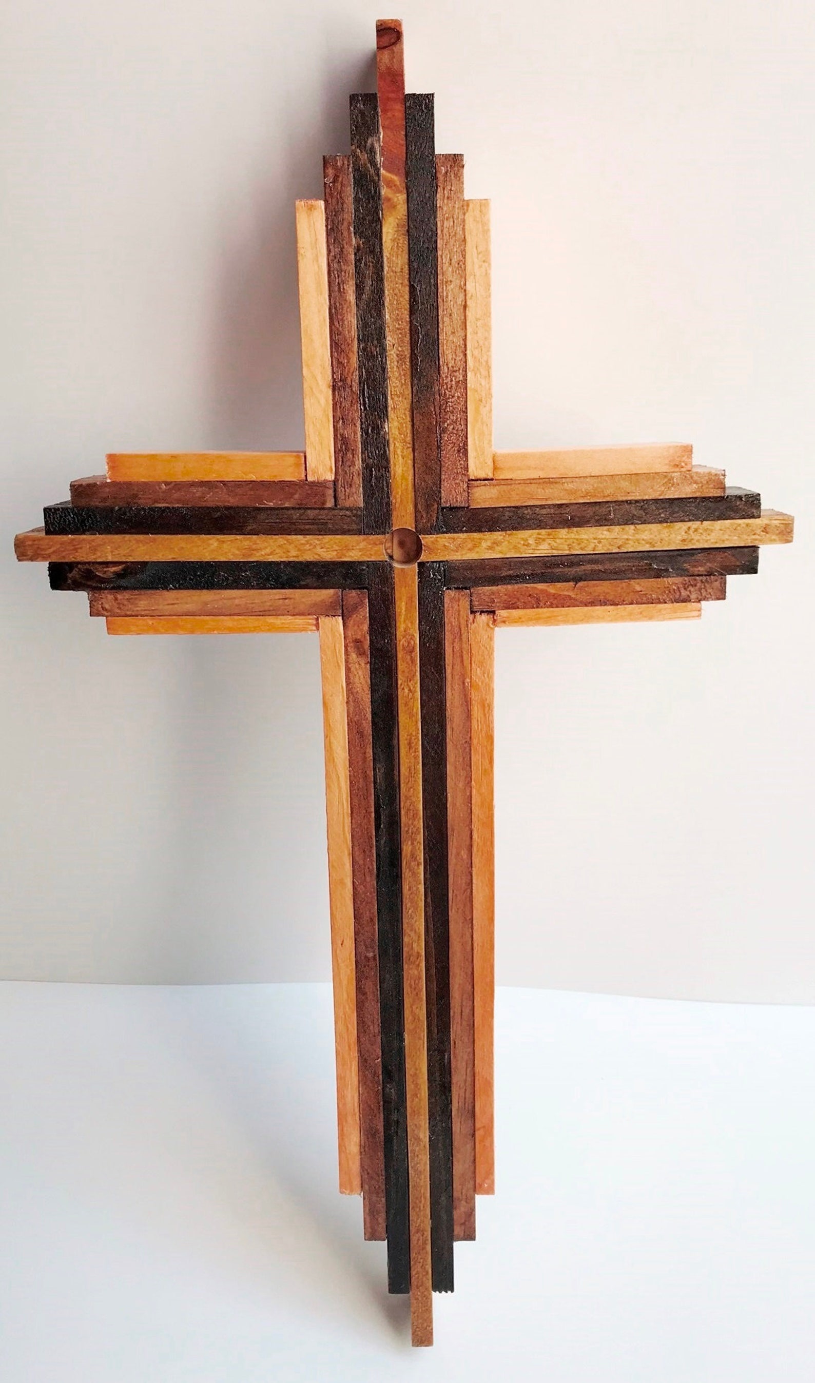 Cross Wood Crucifix Wooden Cross Stained Wood Cross Crucifix - Etsy