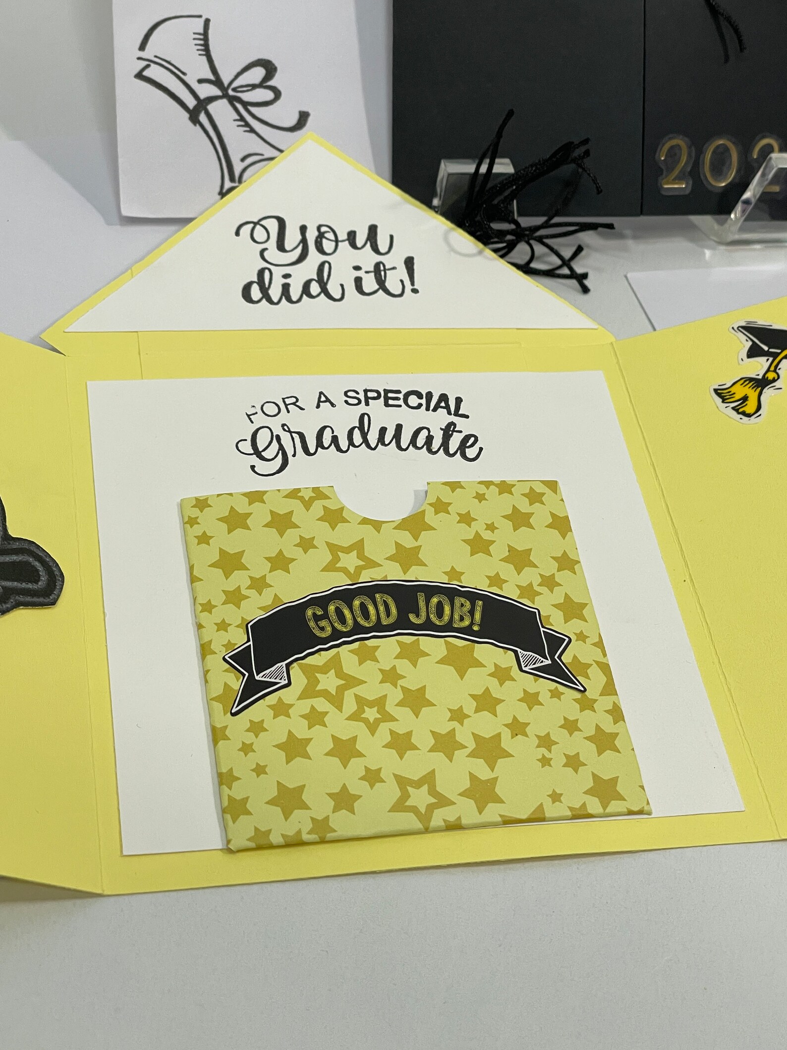 Graduation Cap & Gown Gift Card Holder: Personalized School Colors - Etsy