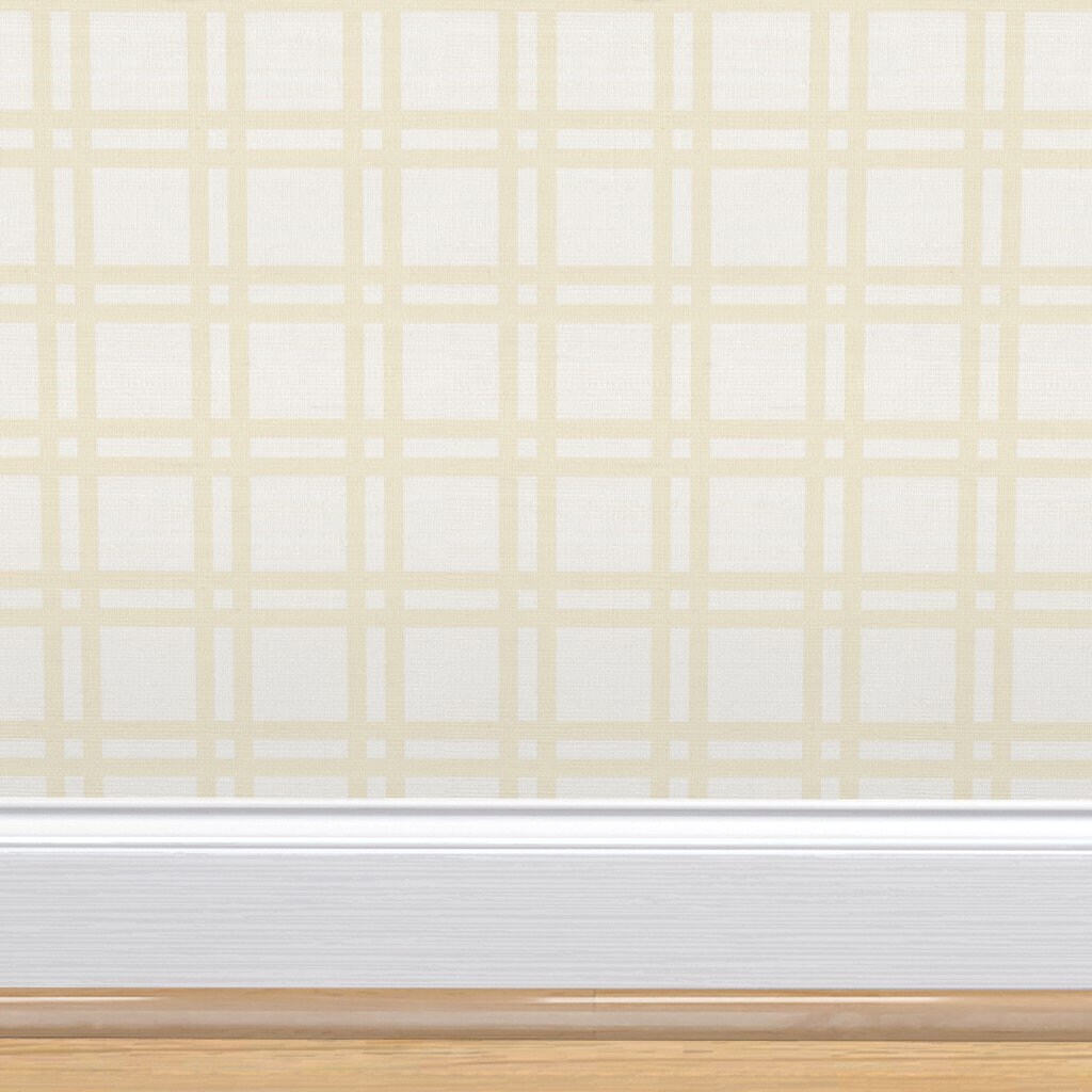 Wallpaper Neutral Beige Grid Wallpaper in Peel and Stick or Prepasted ...
