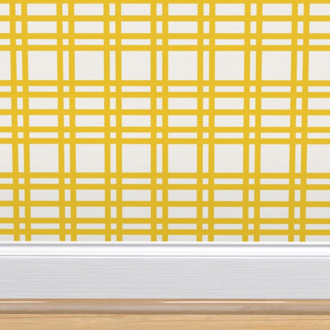 Yellow Plaid Wallpaper in Peel and Stick or Prepasted Wallpaper ...