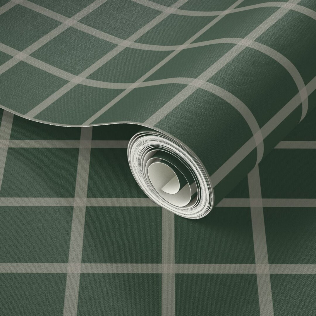 Wallpaper Green Plaid Checkered Wallpaper, Peel and Stick or Prepasted ...