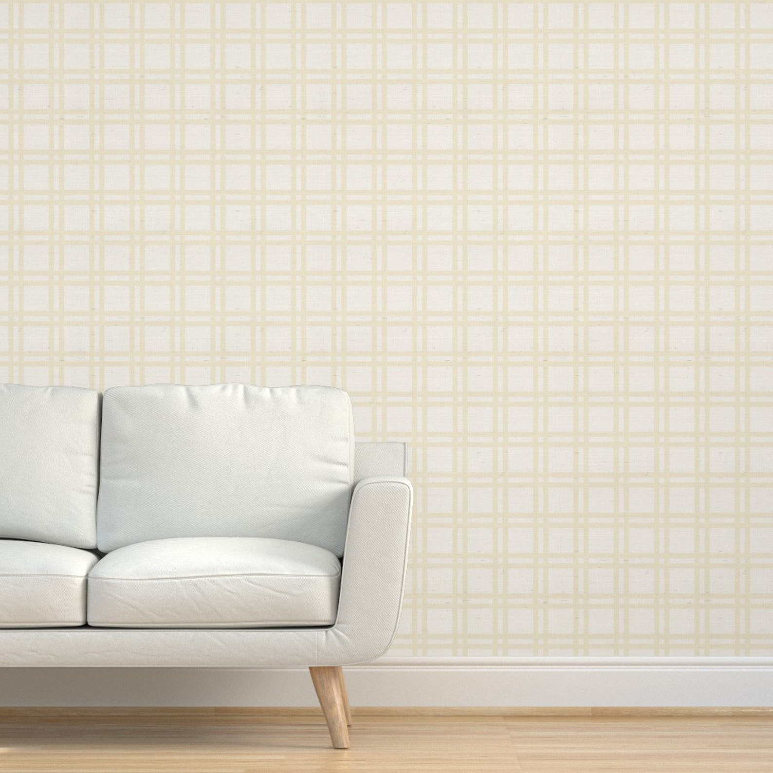 Wallpaper Neutral Beige Grid Wallpaper in Peel and Stick or Prepasted ...