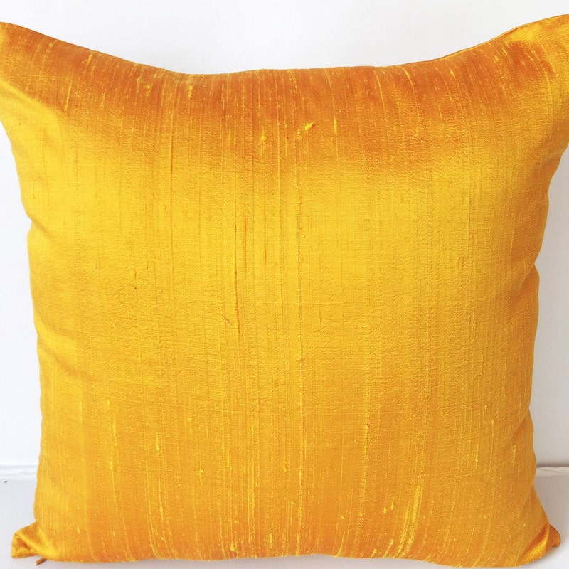Yellow Silk Pillow - Etsy