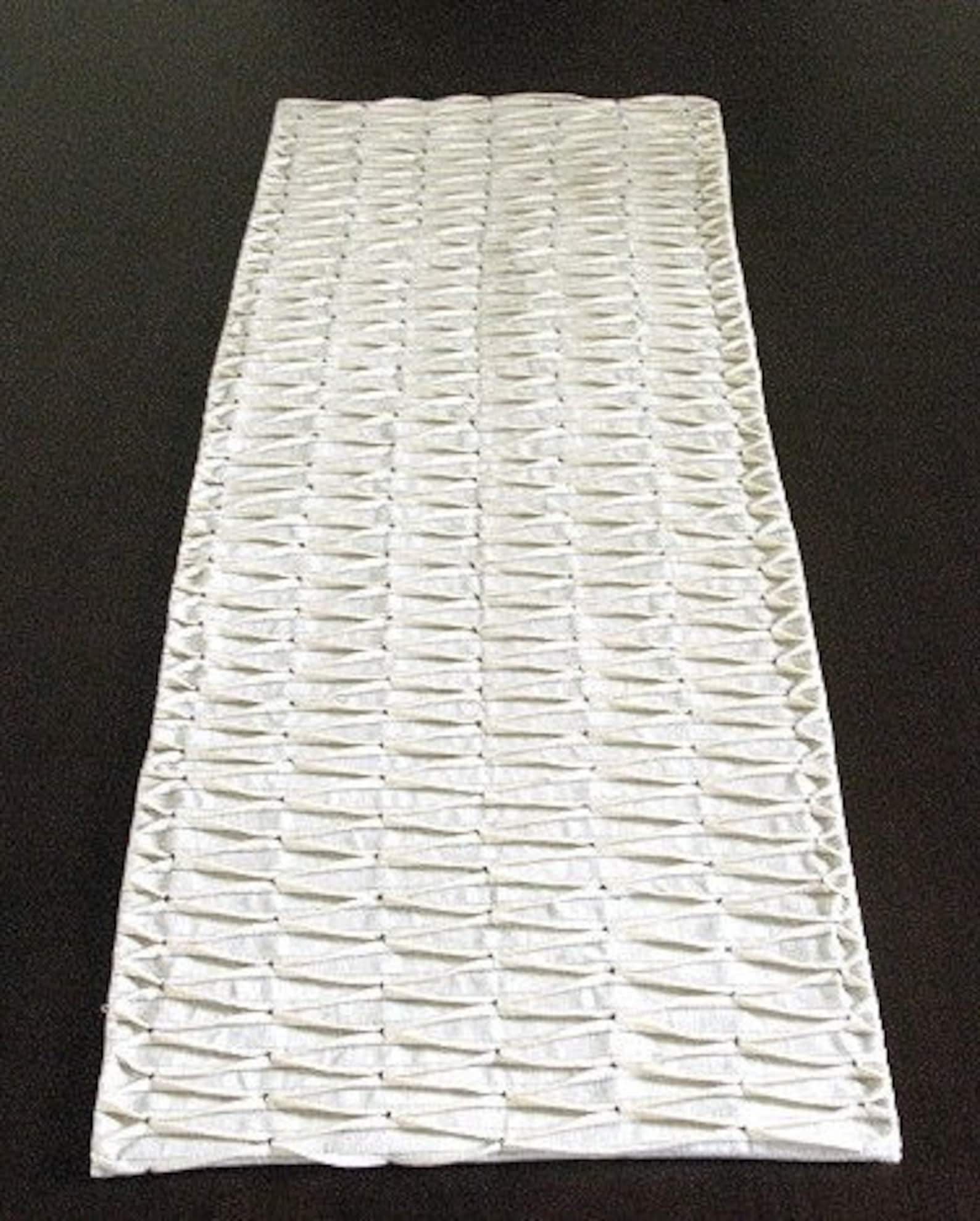 Off White Silk Table Runner With Bead Work. Luxury Festive - Etsy