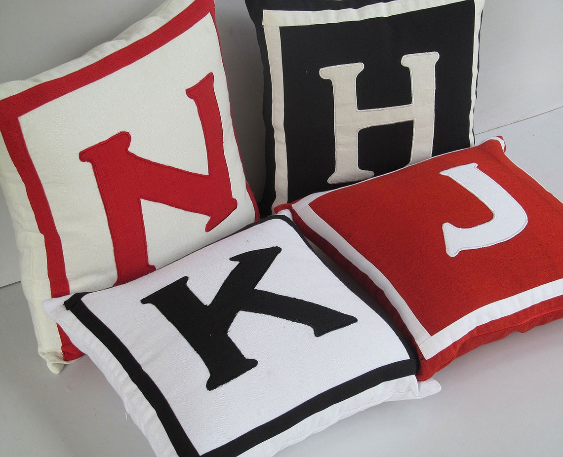 Monogrammed Pillow Case Initial Pillow Cover. Gift for Baby - Etsy