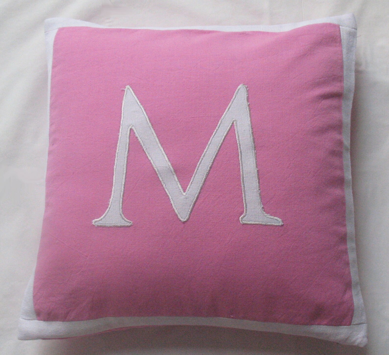 Pink initial pillow little girls room decor nursery room | Etsy