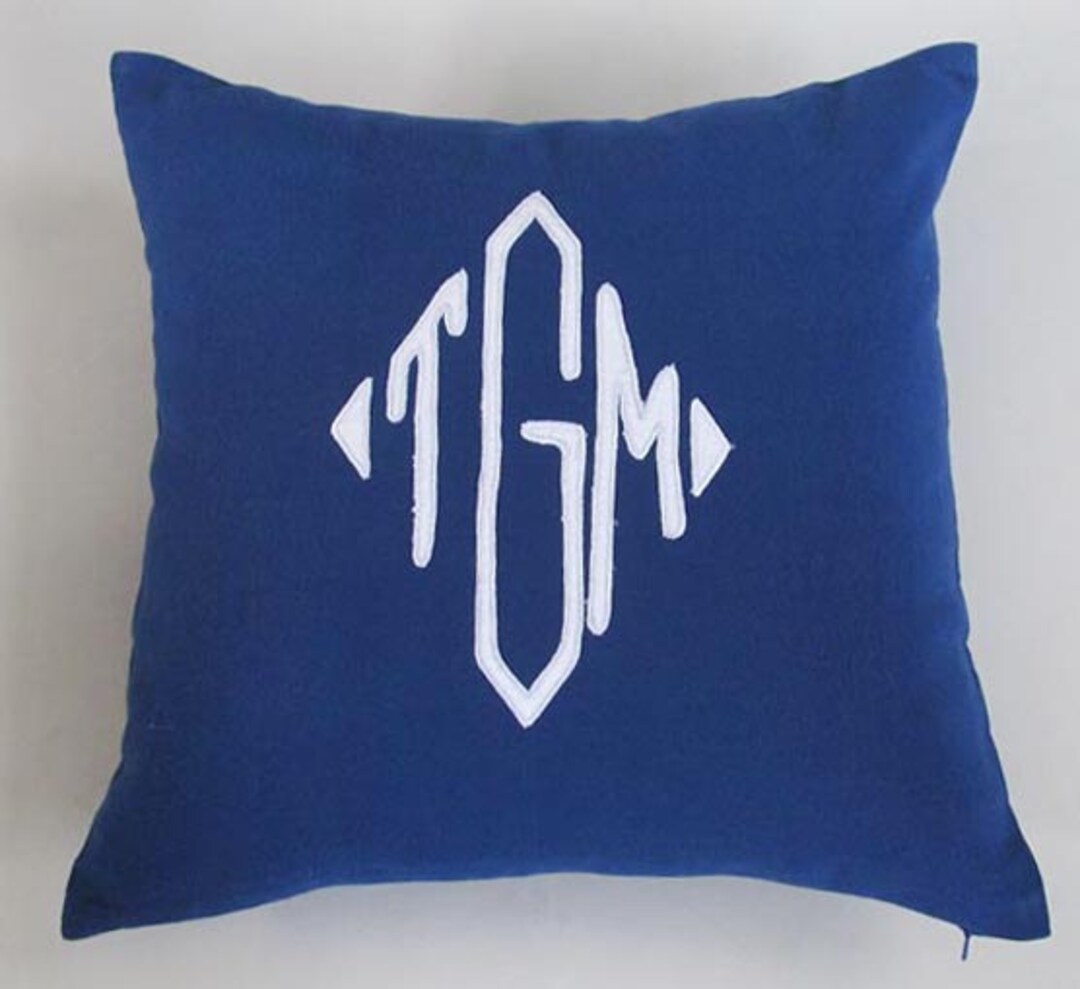 Diamond Monogram Pillow in Royal Blue 18 Inch - Custom Made - Etsy