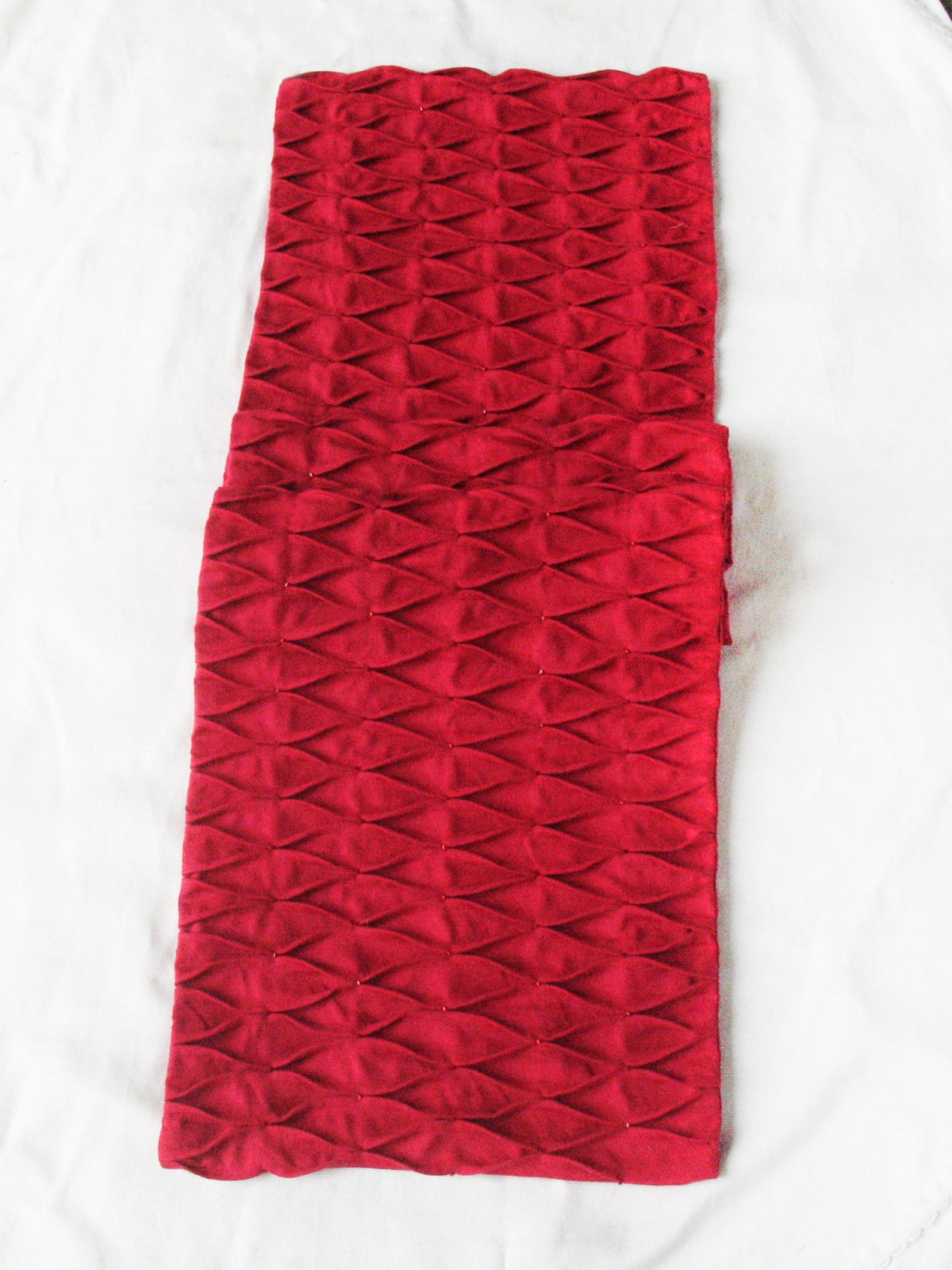 Off White Silk Table Runner With Bead Work. Luxury Festive - Etsy