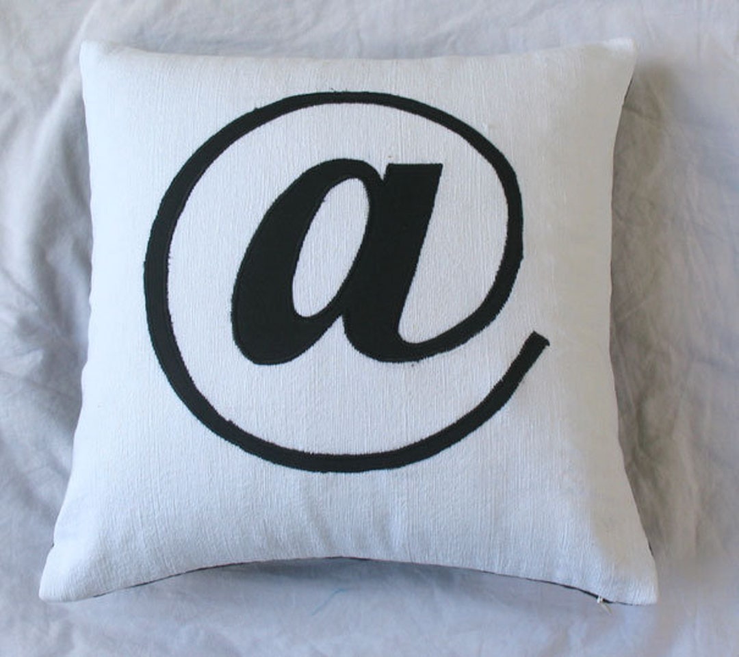 Question Mark Pillow, Symbol Throw Pillow, at Sign Pillow, Typographic ...