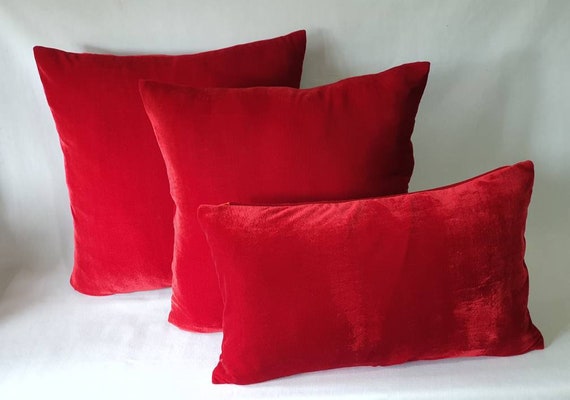 Red Velvet Cushion Cover Velvet Decorative Pillowchristmas | Etsy