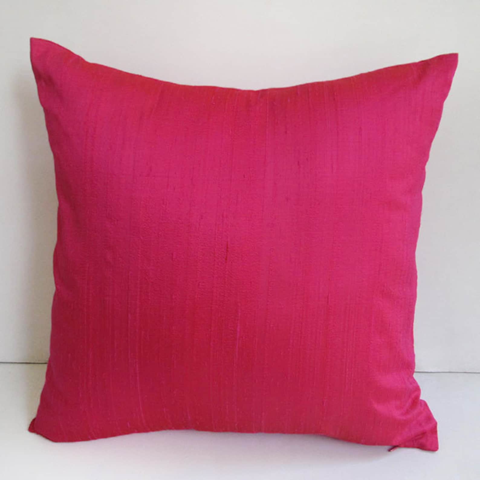 Hot Pink Dupioni Silk Pillow Cover. Luxury Silk Throw Pillow ...