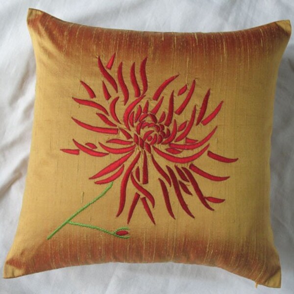 Red Gold Pillow - Etsy